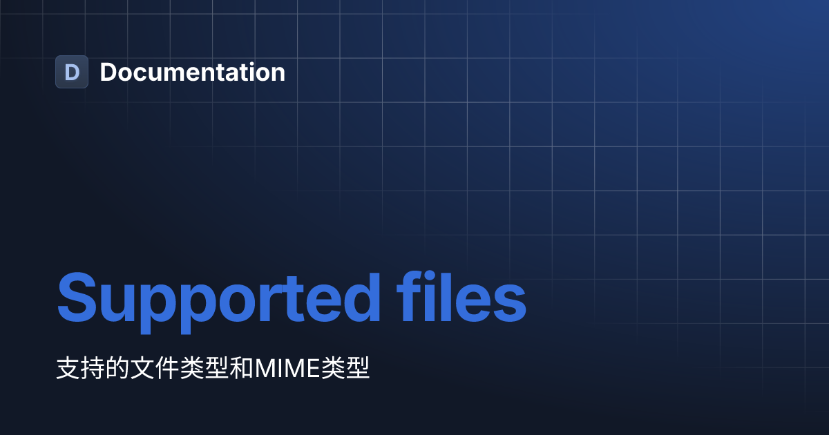 Supported files | Documentation